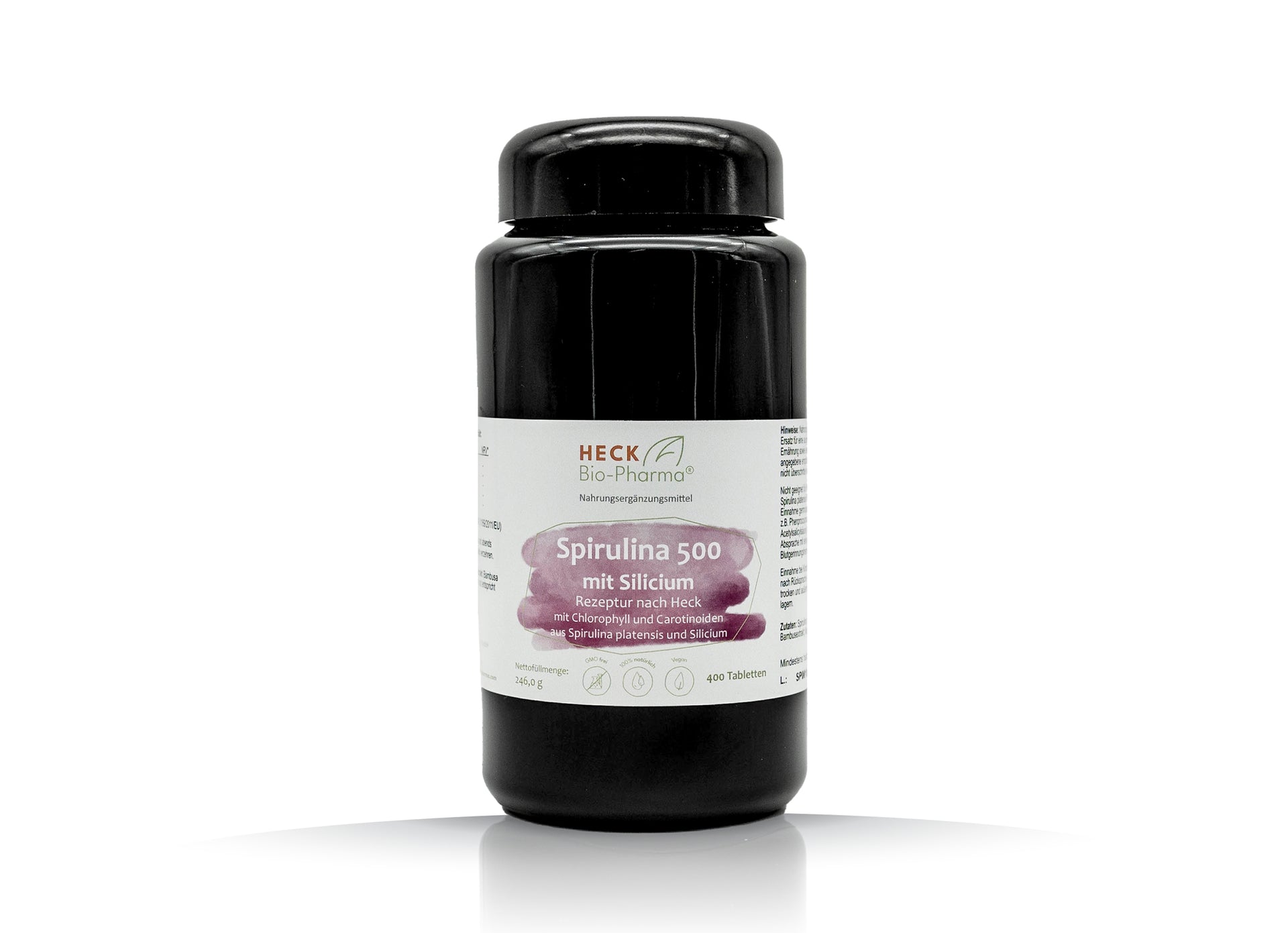 Spirulina 500 mit Silicium, 400 Tabletten – Heck Bio-Pharma
